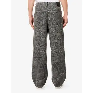 DAILY PAPER Snake-print Wide-leg Jeans