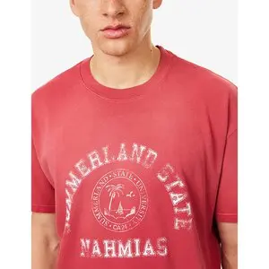 NAHMIAS Summerland Graphic-print Cotton T-shirt - Ruby