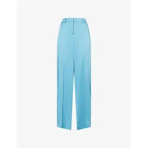 Stella McCartney Wide-leg Tailored Satin Trousers - Steel Blue