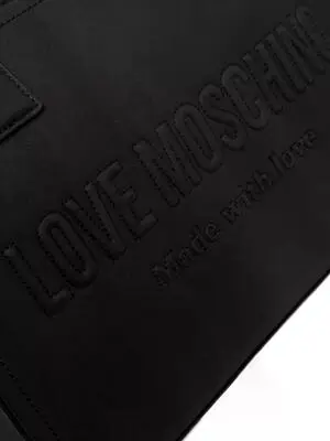 Moschino Embossed Logo Tote Bag - Black