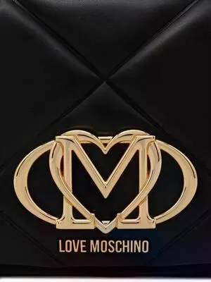 Moschino Quilted Logo-detail Backpack - Black