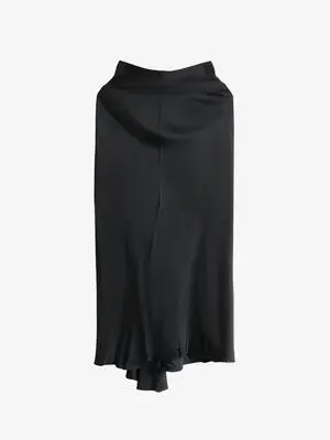 Rick Owens Charmeuse A-line Bias Skirt - Black