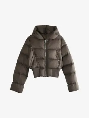 Rick Owens Giacca Piumino Hooded Jacket - Dark Dust