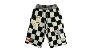 THE ELDER STATESMAN Nora Lite Creatures Short - Black/natural Check