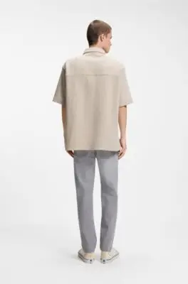 Hugo Relaxed-fit Shirt In A Waffle-structured Cotton