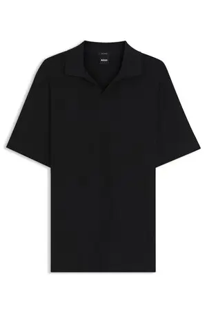 BOSS Jacquard-pattern Polo Shirt With Johnny Collar