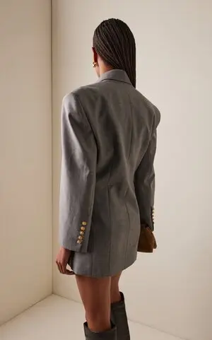 Balmain Draped Wool Jacket Dress