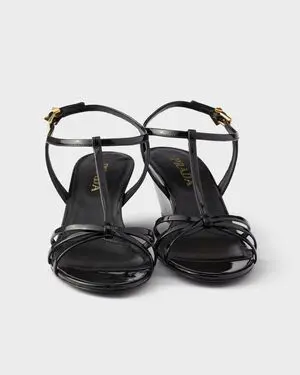 Prada Patent Leather Wedge Sandals
