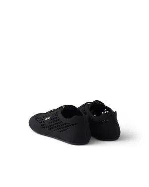 Prada Collapse Crochet Laced Sneakers - Black