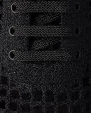 Prada Collapse Crochet Laced Sneakers - Black