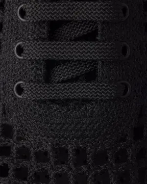 Prada Collapse Crochet Laced Sneakers - Black