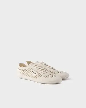 Prada Collapse Crochet Laced Sneakers - Ivory