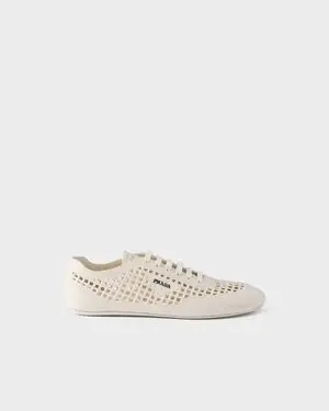 Prada Collapse Crochet Laced Sneakers - Ivory