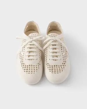 Prada Collapse Crochet Laced Sneakers - Ivory
