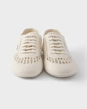 Prada Collapse Crochet Laced Sneakers - Ivory
