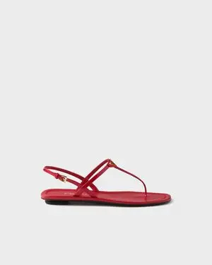 Prada Patent Leather Thong Sandals - Red