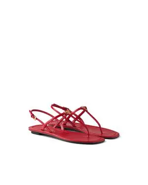 Prada Patent Leather Thong Sandals - Red