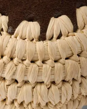 Prada Suede Mules With Woven Raffia