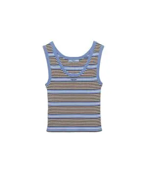 Prada Cotton Knit Tank Top - Light Blue
