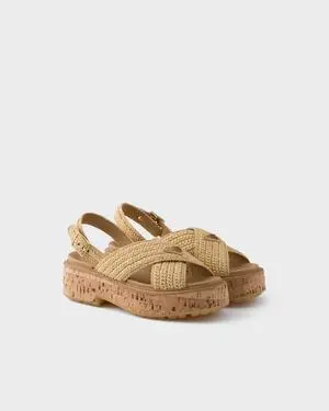 Prada Crochet Platform Sandals