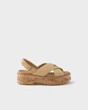 Prada Crochet Platform Sandals