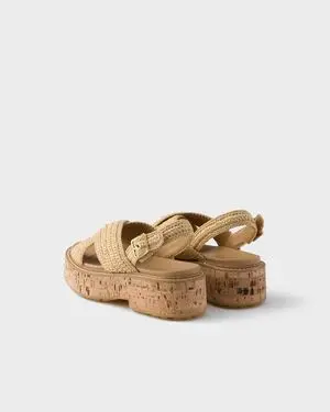 Prada Crochet Platform Sandals