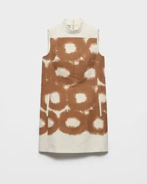 Prada Printed Canvas Mini-dress - Tobacco