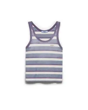 Prada Bayadere Stripe Jersey Tank Top - Blue
