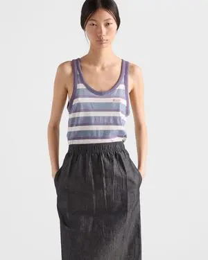 Prada Bayadere Stripe Jersey Tank Top