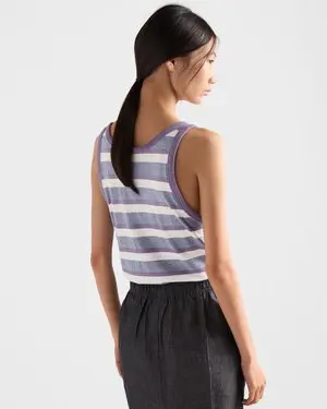 Prada Bayadere Stripe Jersey Tank Top