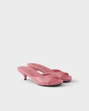 Prada Patent Leather Kitten Heel Sandals