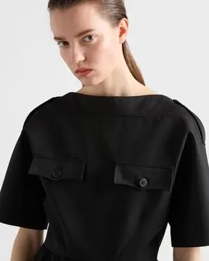 Prada Gabardine Fit And Flare Dress