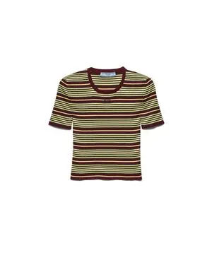 Prada Short-sleeved Striped Sweater - Red