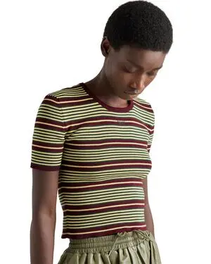 Prada Short-sleeved Striped Sweater - Red