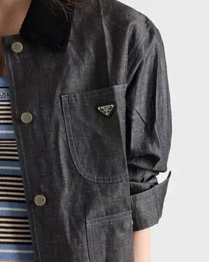 Prada Classic Fit Chambray Jacket