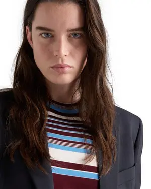 Prada Striped Cotton Crew-neck Sweater