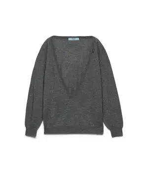Prada Cashmere V-neck Sweater - Grey