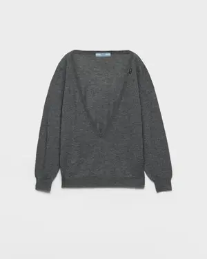 Prada Cashmere V-neck Sweater - Slate Gray