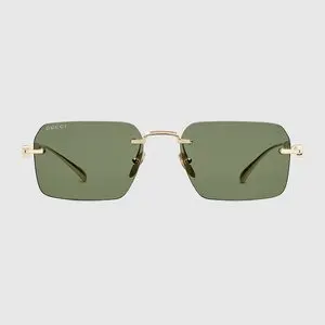 Gucci Frameless Rectangular Sunglasses - Gold