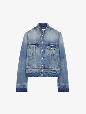 Alexander McQueen Stand Collar Denim Jacket