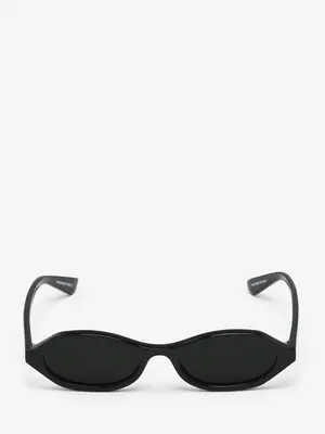 Alexander McQueen Geometric Oval Sunglasses - Black