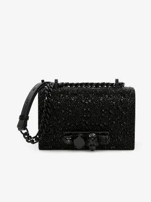 Alexander McQueen Crystal-embellished Mini Jewelled Satchel - Black