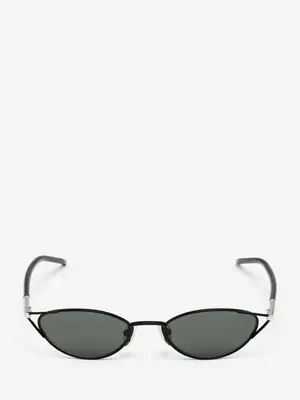 Alexander McQueen T-Bar Cat-Eye Sunglasses Black
