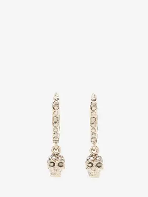 Alexander McQueen Skull Mini Creole Hoop Earrings - Light Gold
