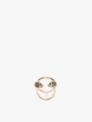 Alexander McQueen Twin Skull Ring