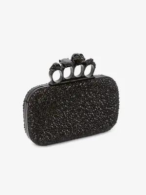 Alexander McQueen Knuckle Clutch With Chain - Black