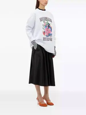 MSGM A-line Midi Skirt With Ruffle Detail