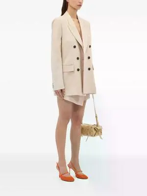 MSGM Button Asymmetric Shorts - Neutrals