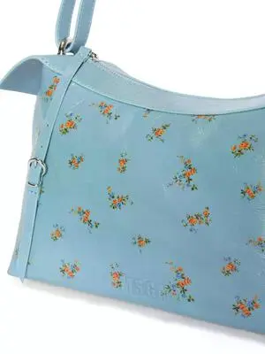 MSGM Floral-print Shoulder Bag - Blue