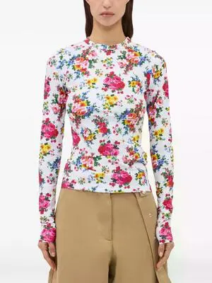 MSGM Floral-pattern T-shirt
